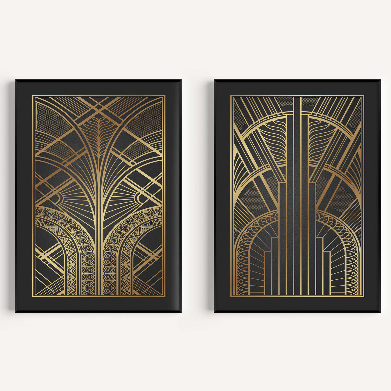 Art Deco Prints in Black and Gold - Set of 2 – Nordic Design House