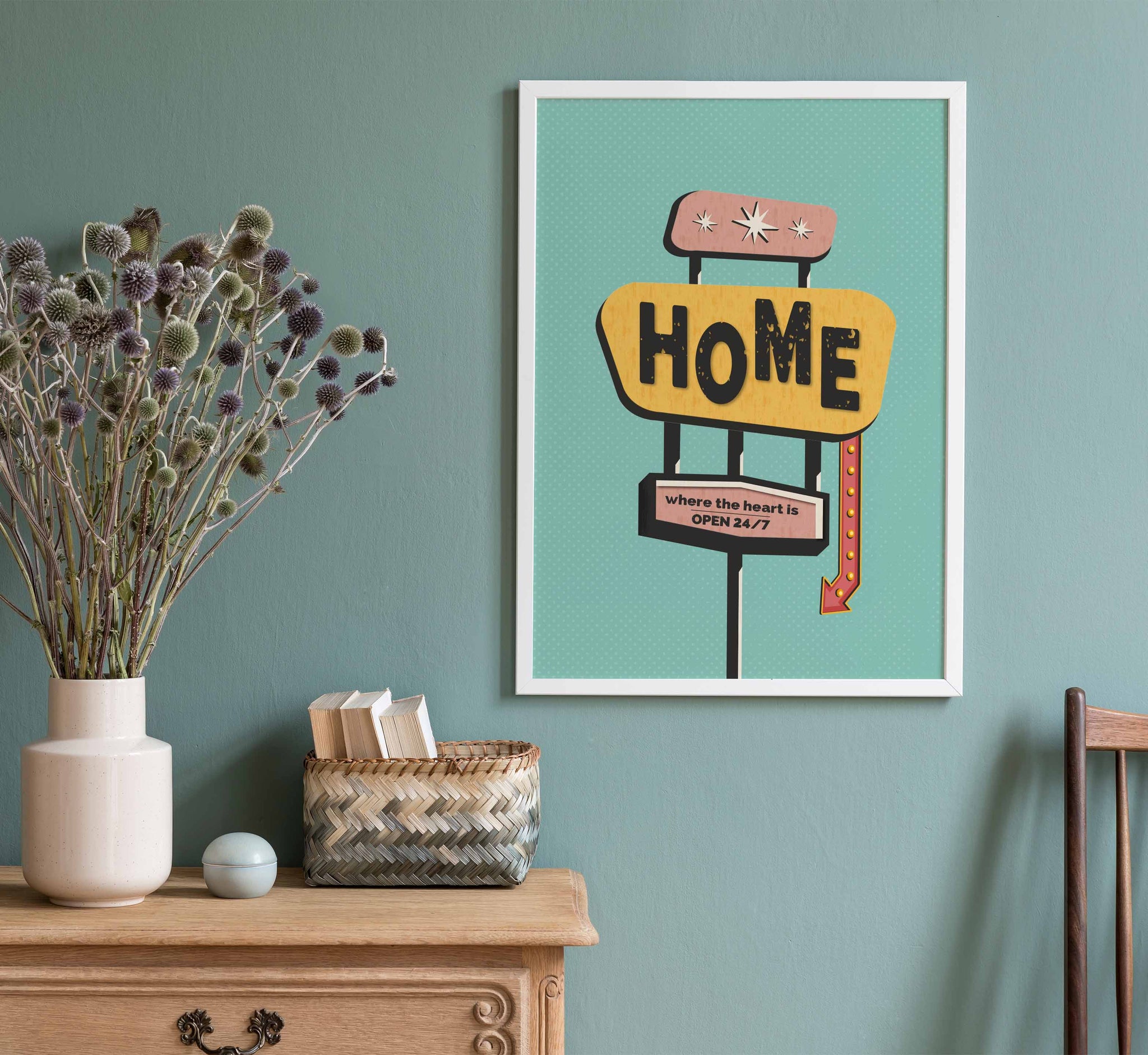 Home Sign Print Blue / Green – Nordic Design House