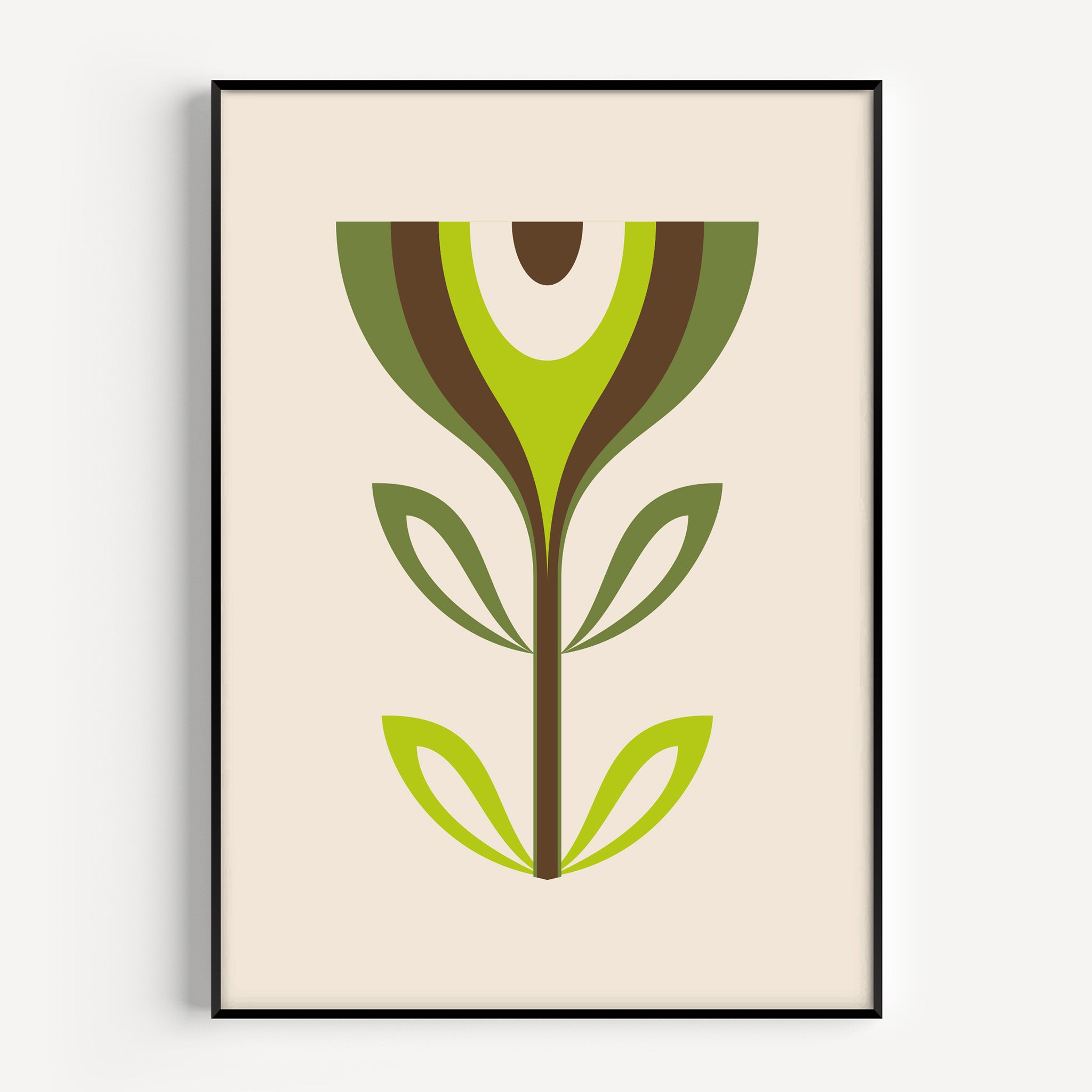 Green Mid Century Modern Flower Print 2 – Nordic Design House