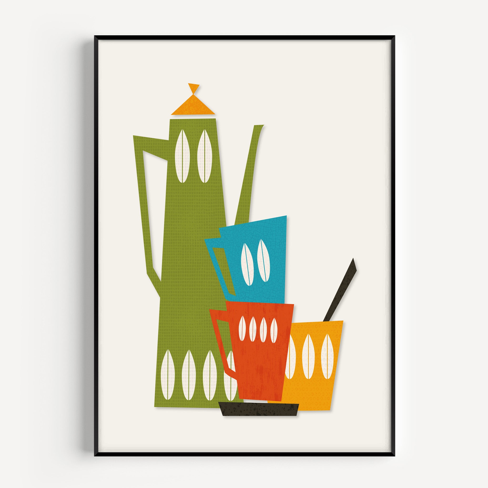 Mid Century Modern Teapot Print – Nordic Design House