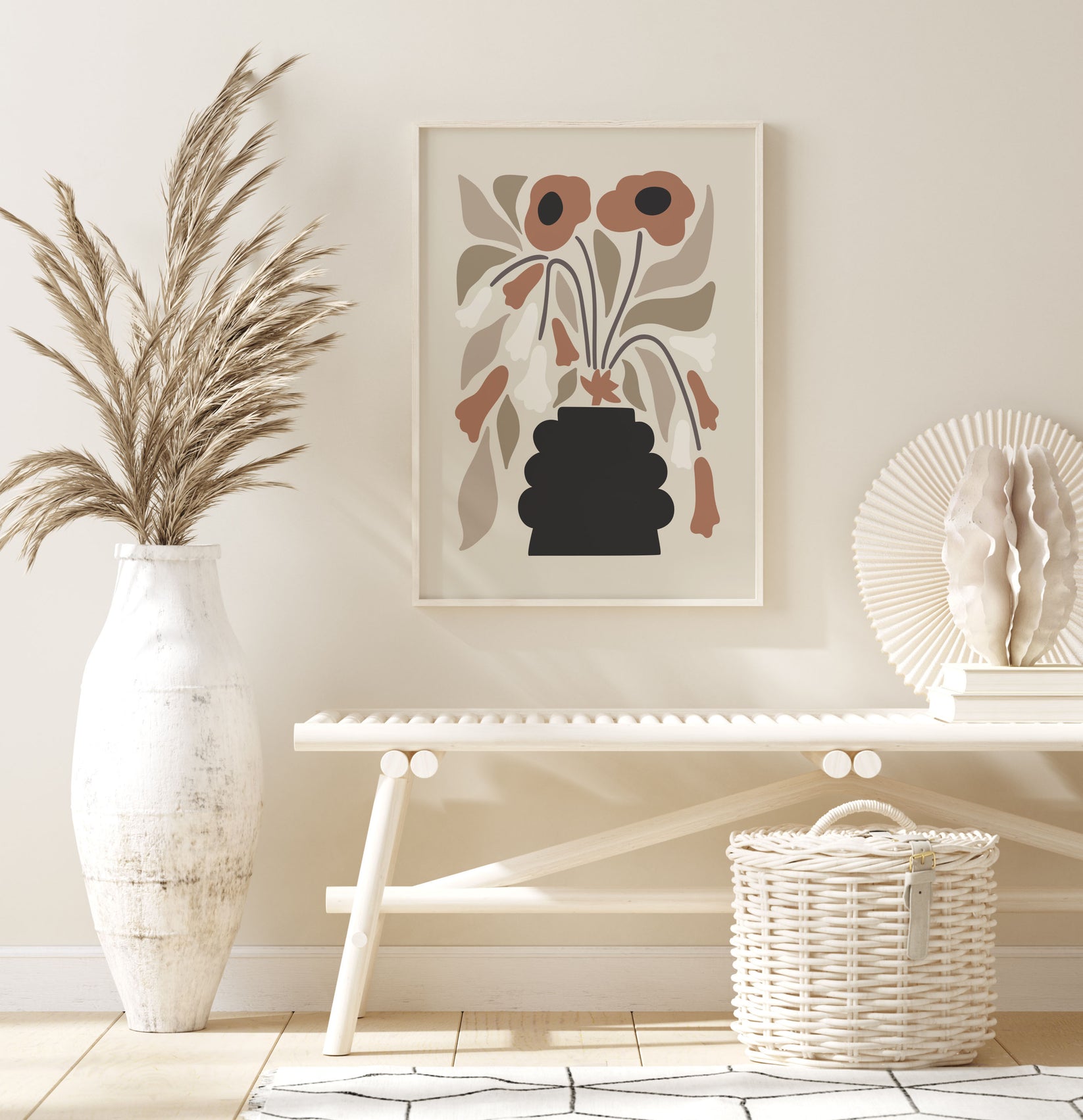 Neutral Flowers in Vase Print – Nordic Design House